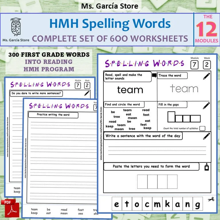 1st Grade Spelling Words Printable Worksheets Amazon.com: Spelling