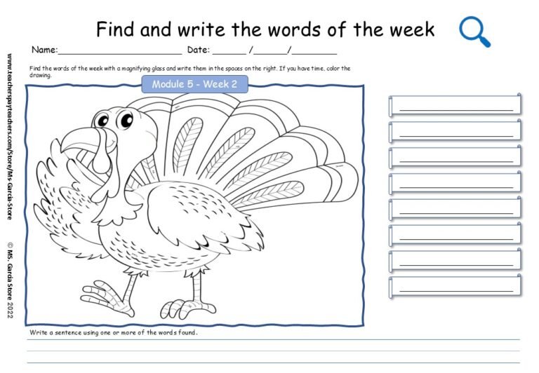 First Grade Find and write the tiny HMH High-frequency and decodable ...